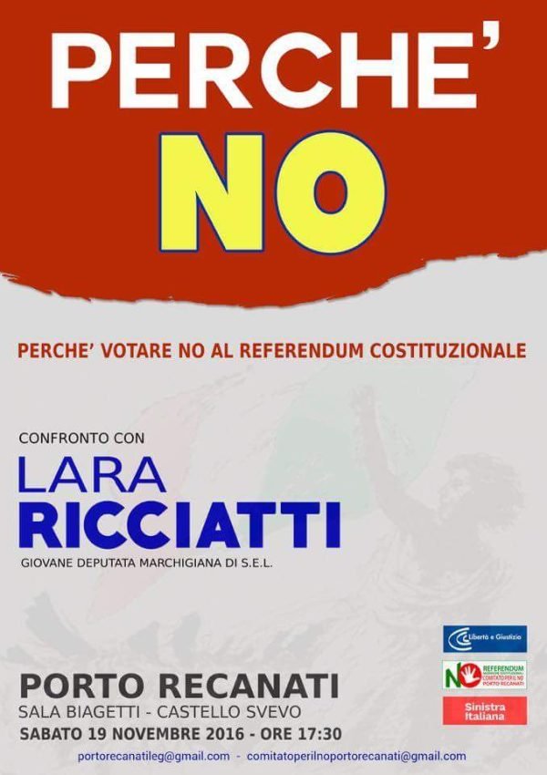 L'On. Lara Ricciatti alla Sala Biagetti per parlare del No al ...